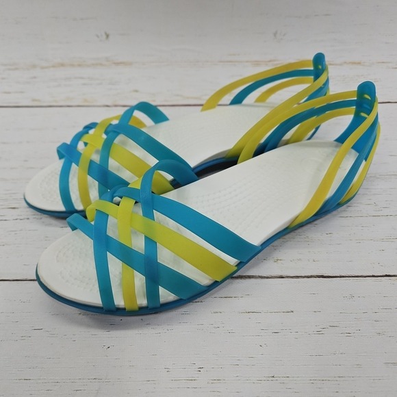 CROCS | Shoes | Crocs Isabella Huarache Womens 8 Blue Green Jelly ...